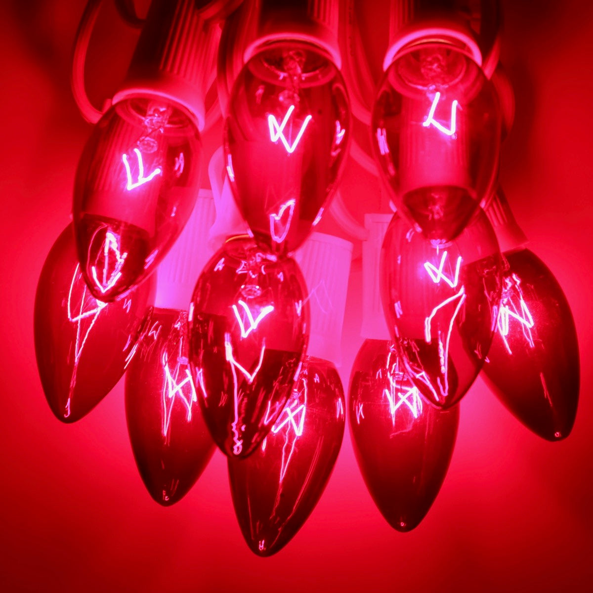 C7 Purple Twinkle Glass Bulbs E12 Bases (25 Pack) – Christmas Light Source