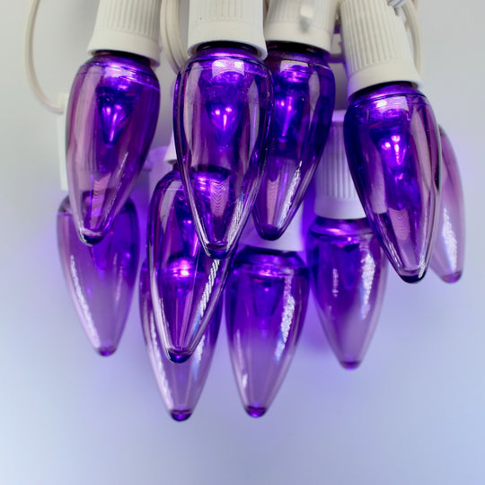 Minleon C9 Purple Smooth LED Bulbs E17 Bases (SMD) (25 Pack ...