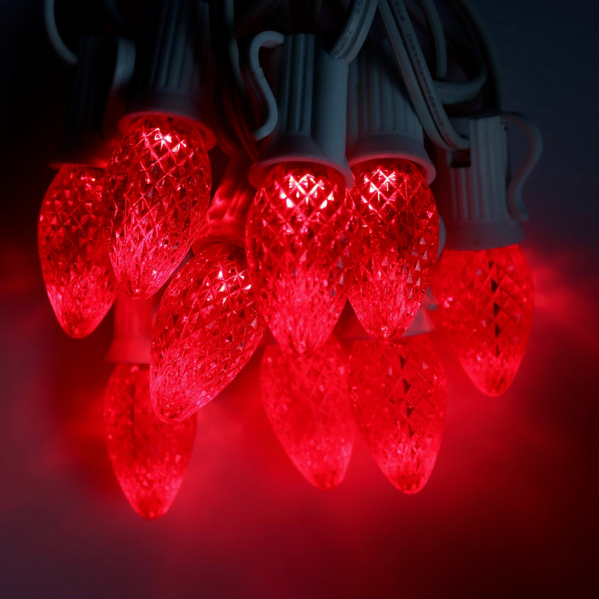 Minleon C7 Red LED Bulbs E12 Bases (SMD) (25 Pack) – Christmas Light Source