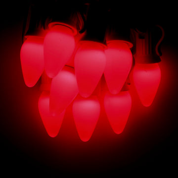 Minleon C7 Red Smooth Opaque LED Bulbs E12 Bases (SMD) (25 Pack ...