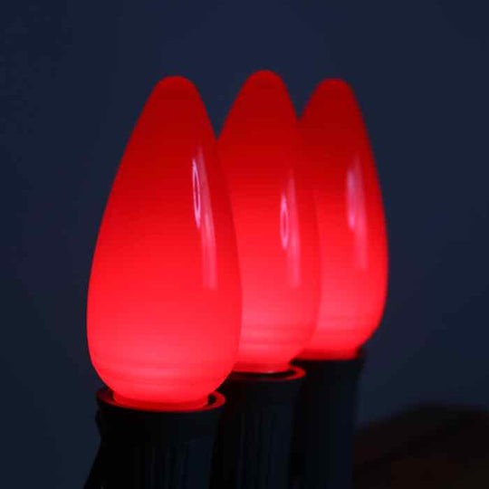 Minleon C9 Red Smooth Opaque LED Bulbs E17 Bases (SMD) (25 Pack ...
