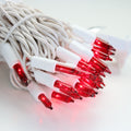 100-bulb Red Mini Lights, 2.5" Spacing, White Wire – Christmas Light Source