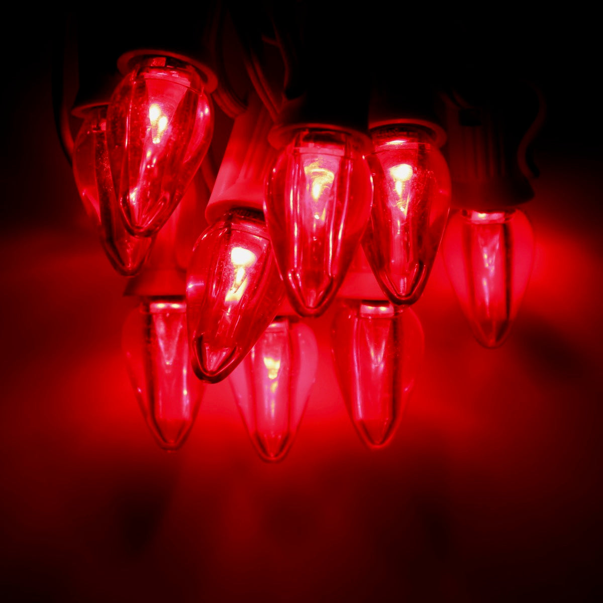 Minleon C7 Red Smooth Twinkle LED Bulbs E12 Bases (25 Pack) – Christmas ...