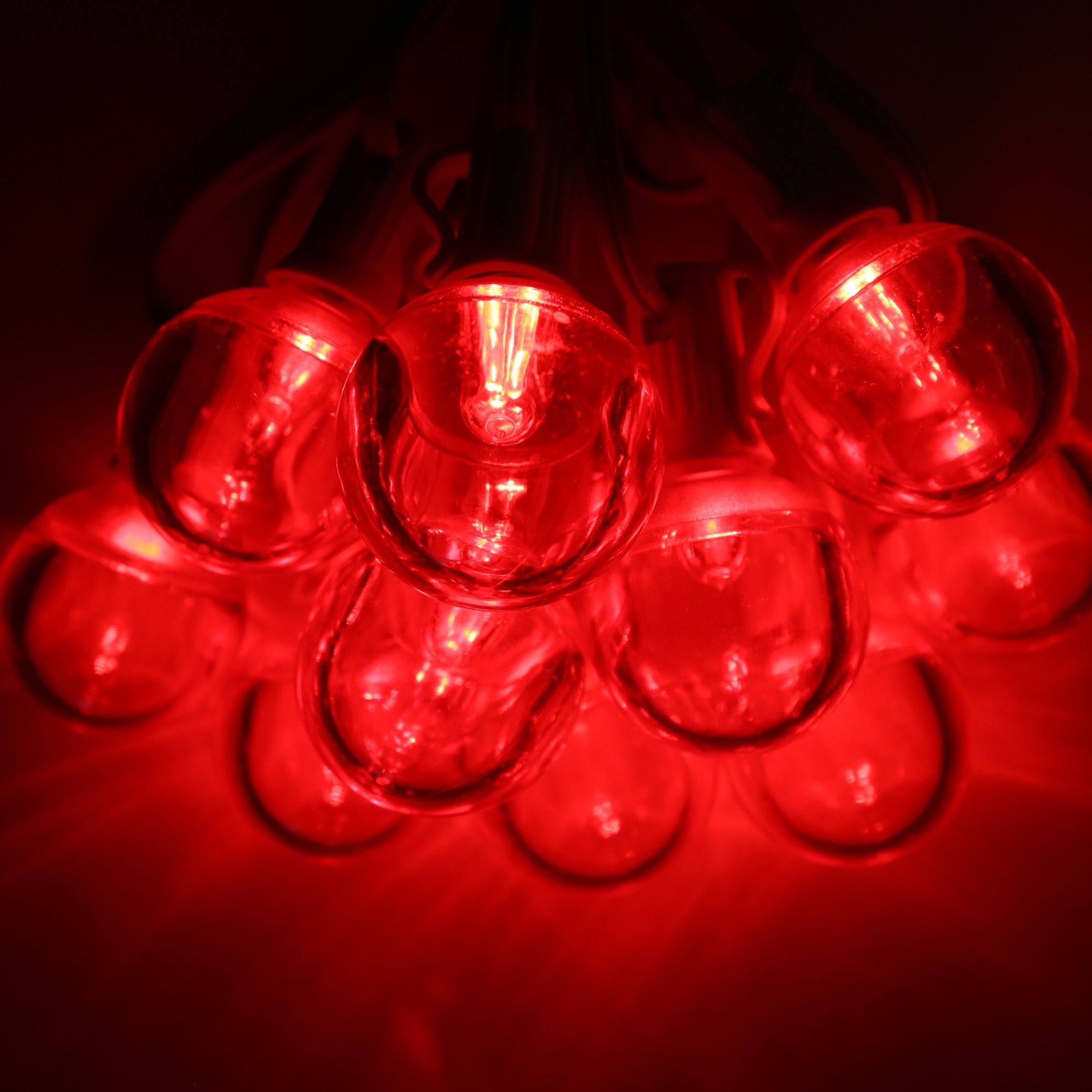 Minleon G40 Red Smooth LED Bulbs E12 Bases (25 Pack) – Christmas Light ...