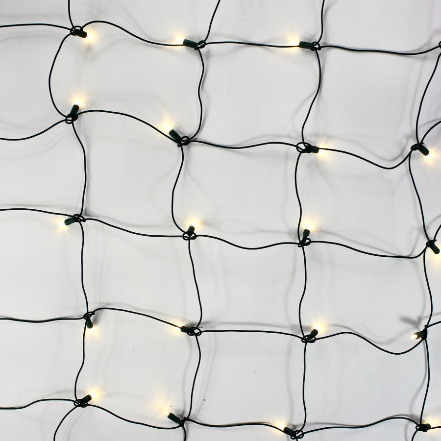 100-light Warm White 5mm LED Net Lights, Green Wire – Christmas Light ...