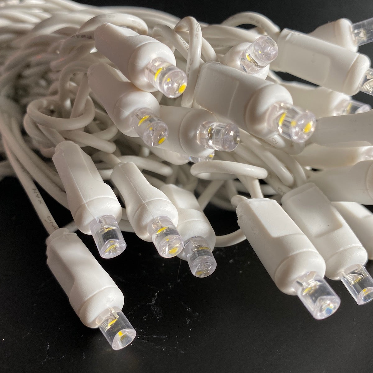 50-light 5mm Warm White LED Twinkle LED Christmas Lights, 6" Spacing W ...