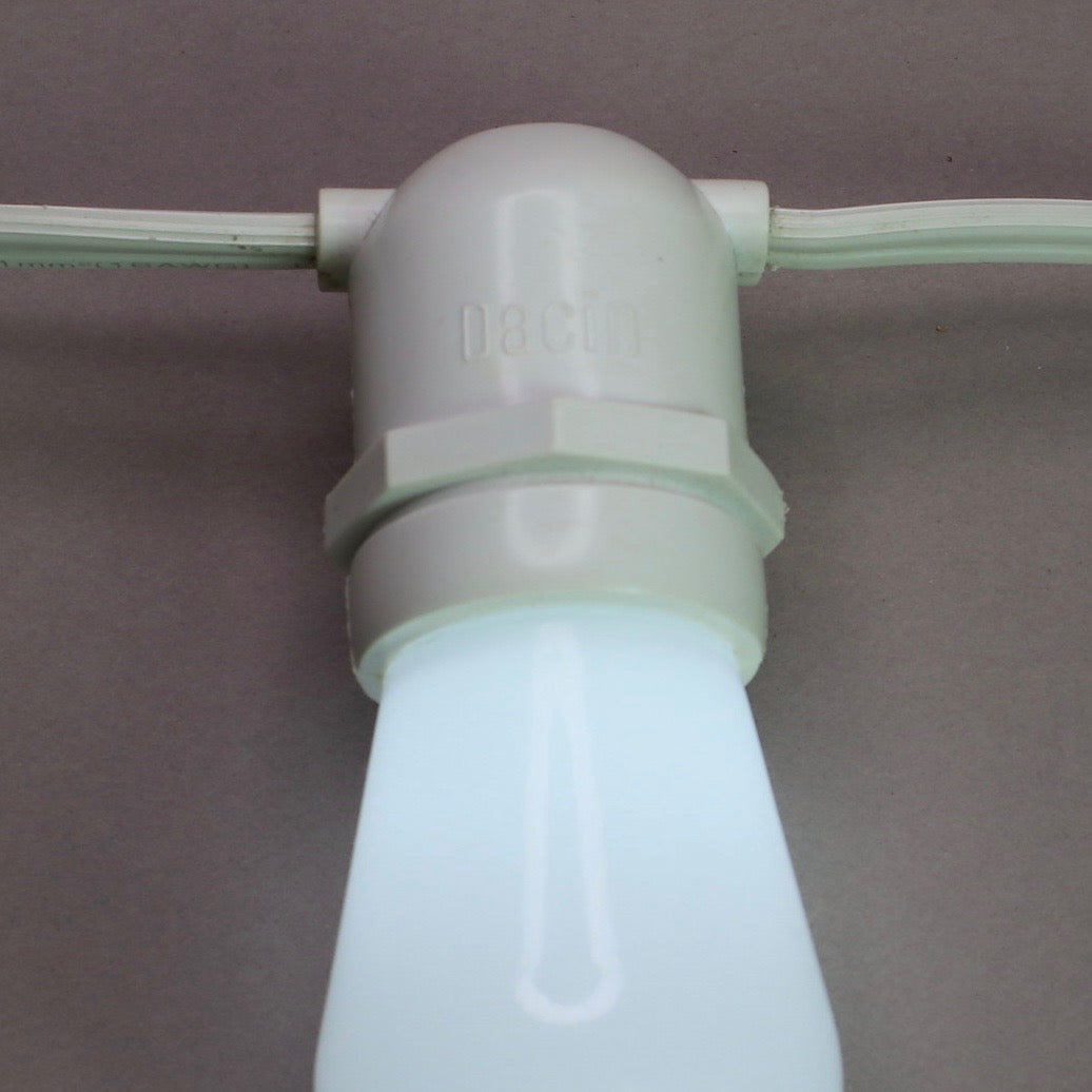 E26 108' Heavy Duty Commercial Grade Cord, White Wire – Christmas Light ...