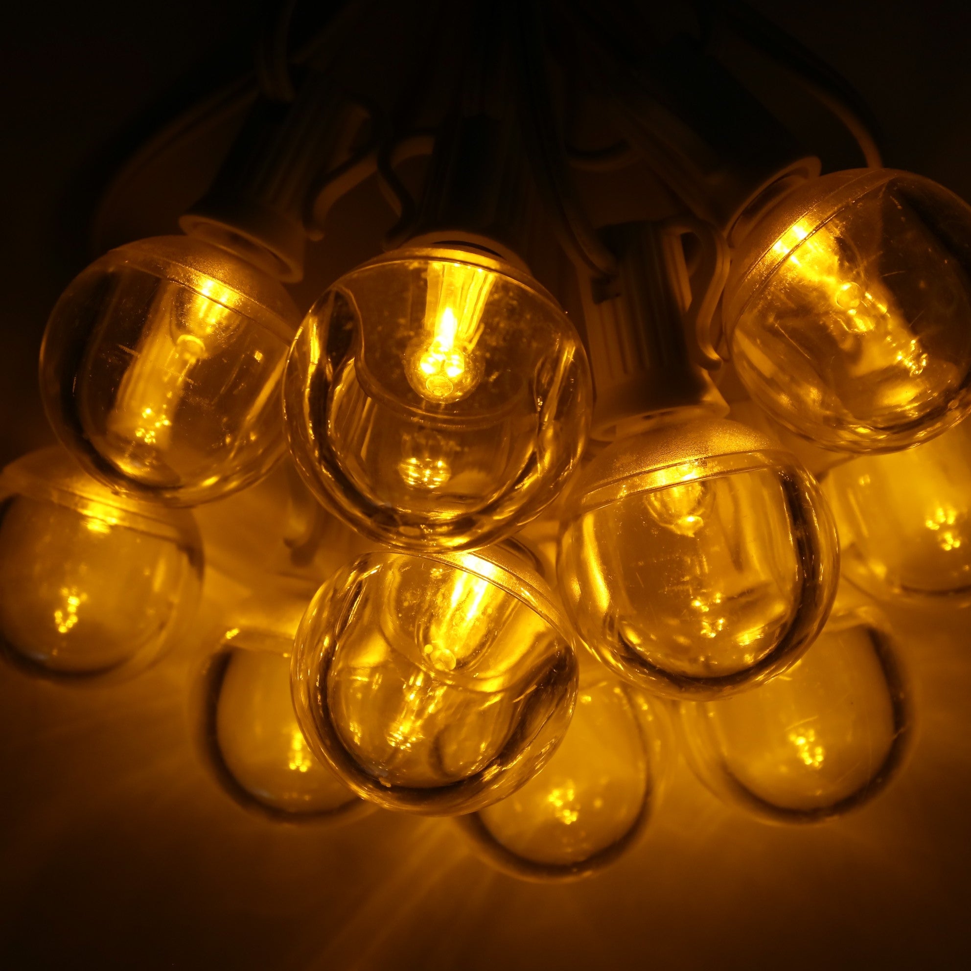 Minleon G40 Yellow Smooth LED Bulbs E12 Bases (25 Pack) – Christmas ...